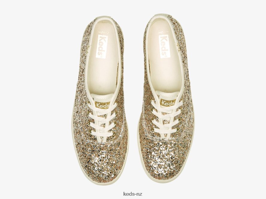 Keds Champion Glitter Celebration Sneaker Gold LR4FD4105 Women ...