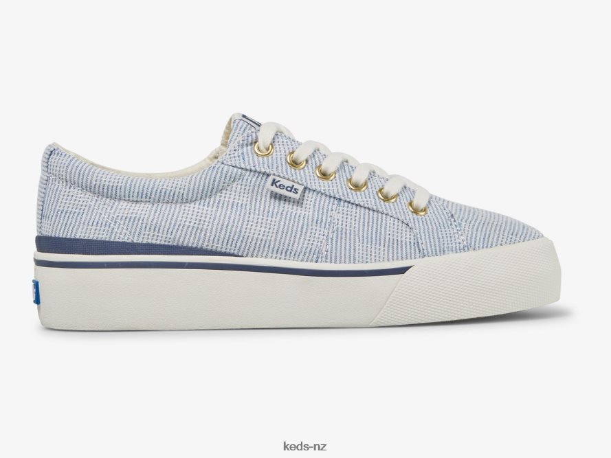 Keds Jump Kick Duo Canvas Crosshatch Sneaker Blue LR4FD4157 Women ...